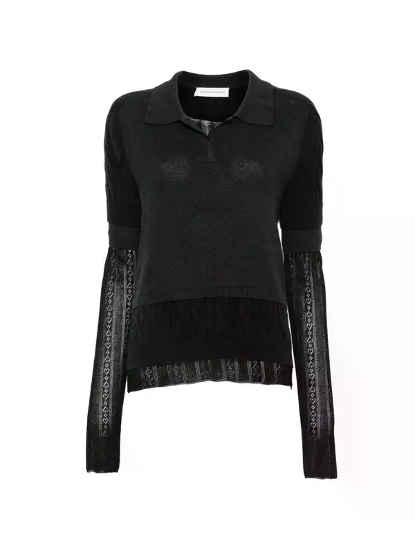 Marie Adam-Leenaerdt Layered Knitted Polo Top