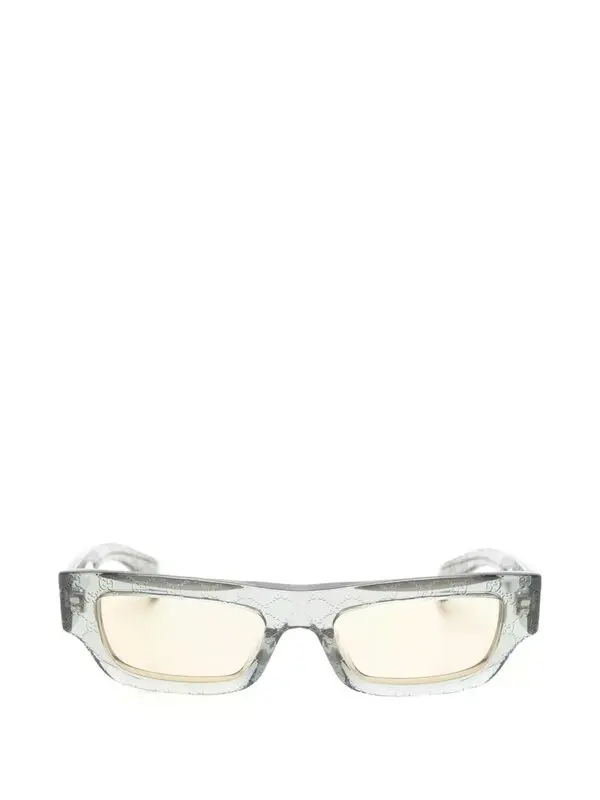 Gucci Monogram Rectangle-frame Sunglasses - Grey