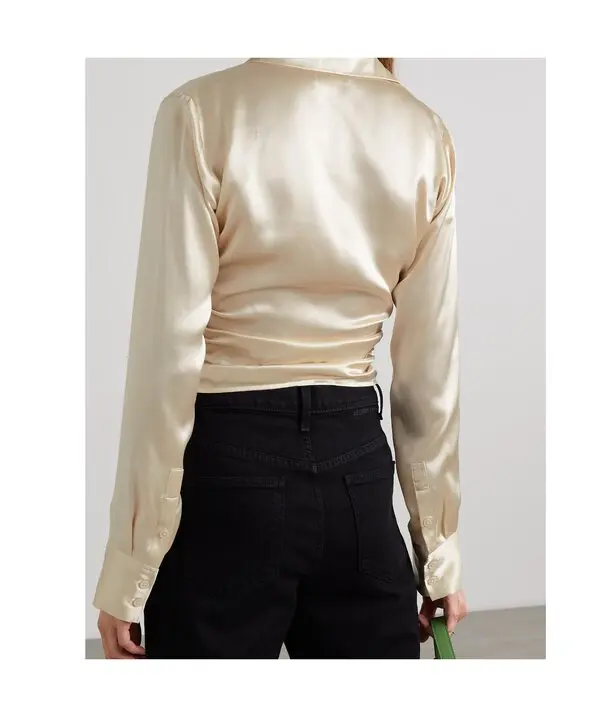 REFORMATION Long Sleeve Shirt With Pleated Detailing