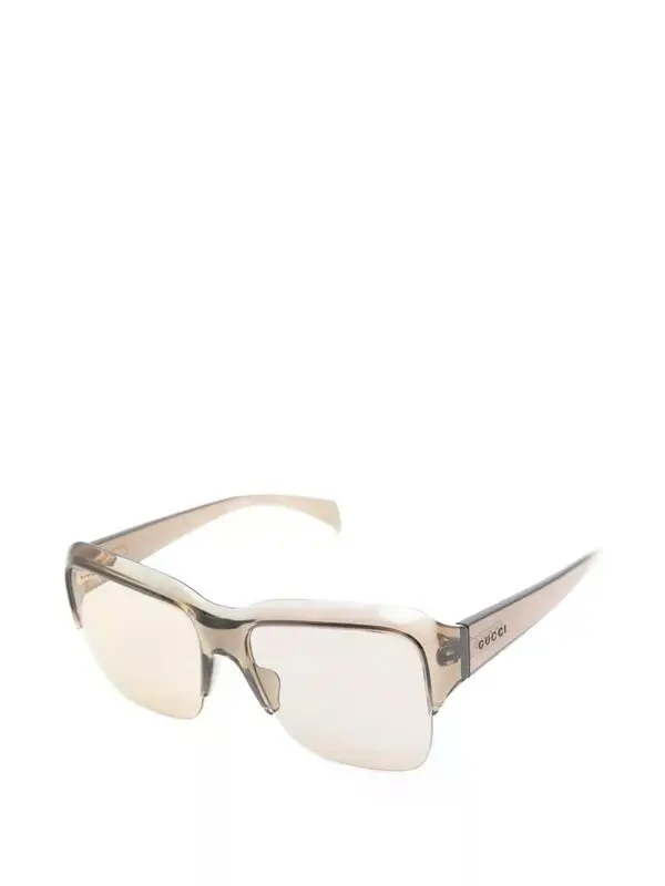 Gucci Logo Plaque Square Frame Sunglasses
