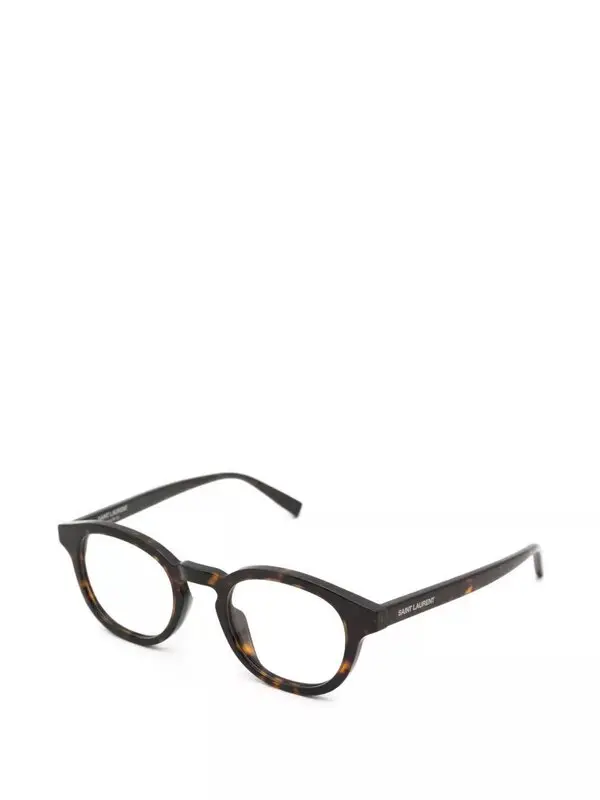 Saint Laurent Tortoiseshell Round Frame Glasses
