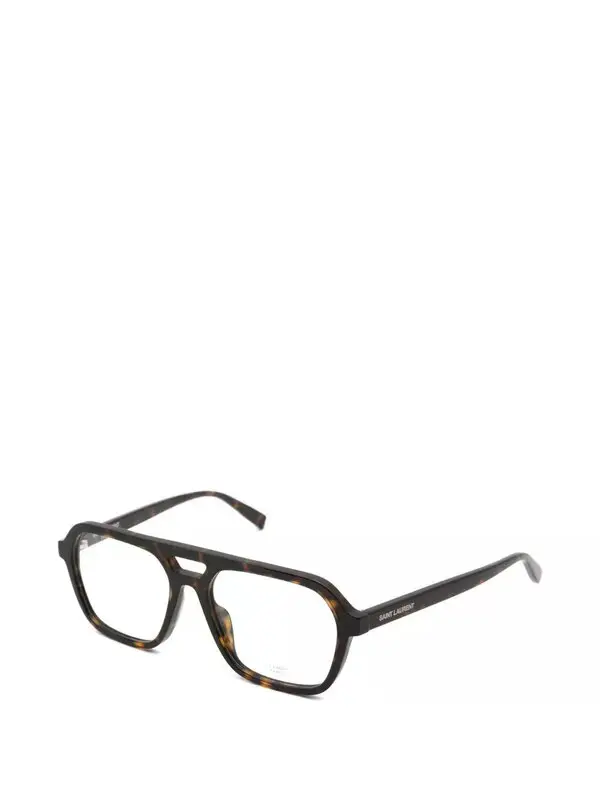 Saint Laurent Pilot-frame Glasses - Brown