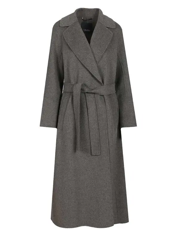 Max Mara Wool Dressing Gown Coat - Gray