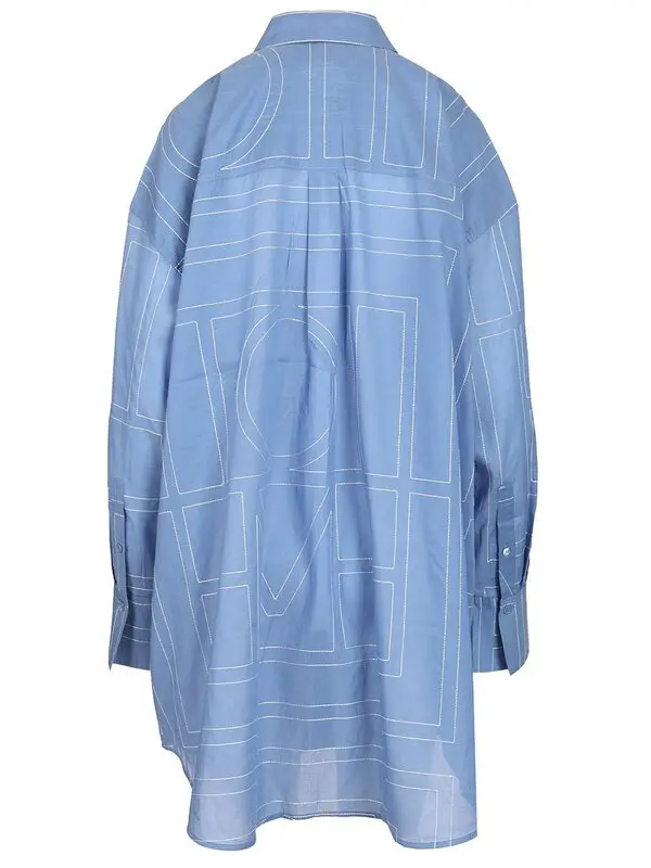 TOTEME Long Embroidered Shirt - Blue