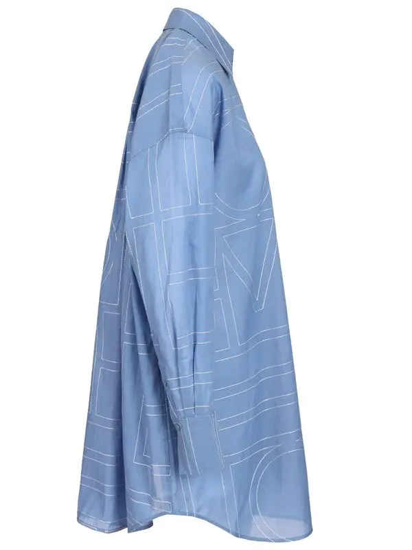 TOTEME Long Embroidered Shirt - Blue