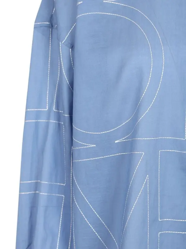TOTEME Long Embroidered Shirt - Blue