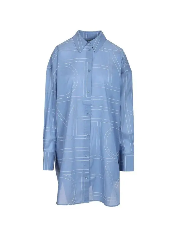 TOTEME Long Embroidered Shirt - Blue