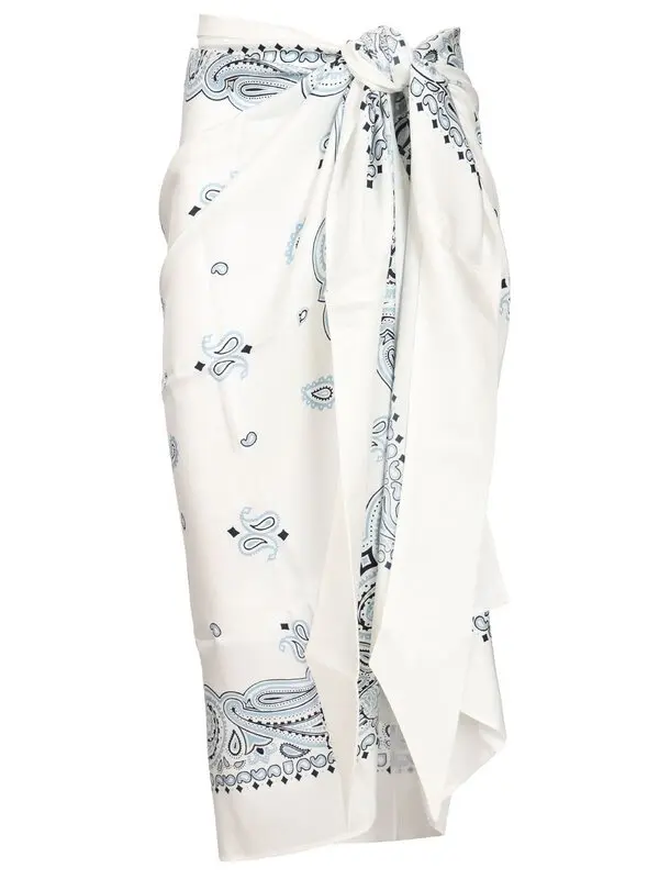 FERRAGAMO Arabesque Print Silk Sarong - Blue
