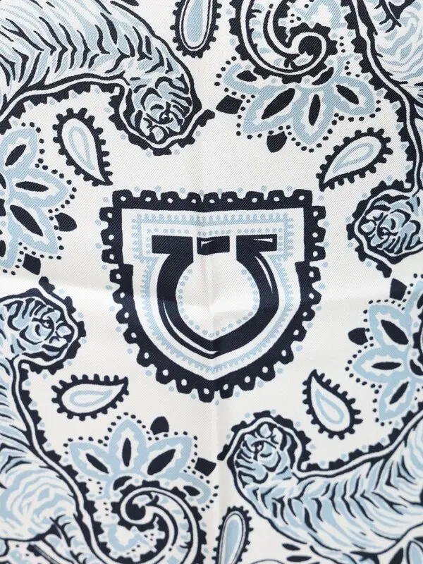 FERRAGAMO Arabesque Print Silk Sarong - Blue