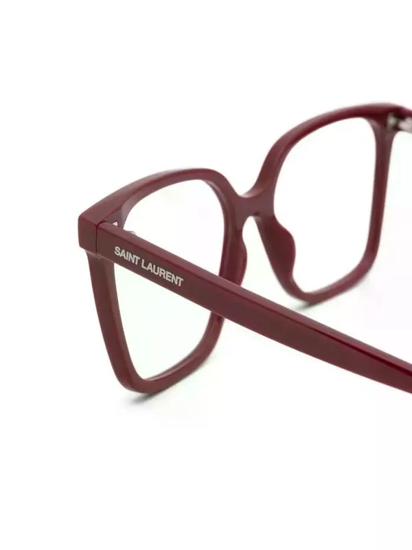 Saint Laurent Square Frame Glasses - Red