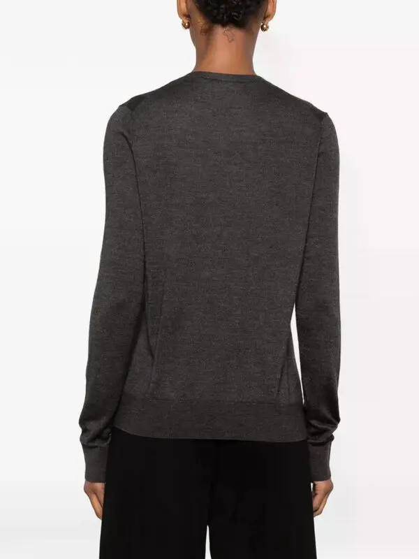 THE ROW V-neck Long-sleeve Sweater - Grey