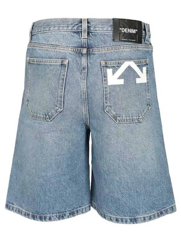 Off-White Half Arrow Denim Shorts - Blue