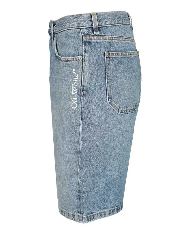 Off-White Half Arrow Denim Shorts - Blue