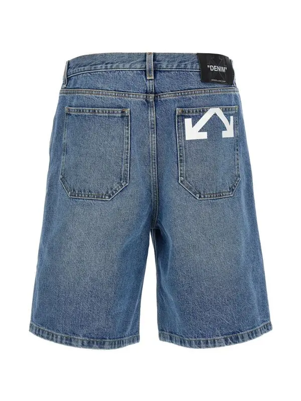 Off-White Half Arrow Denim Shorts - Blue