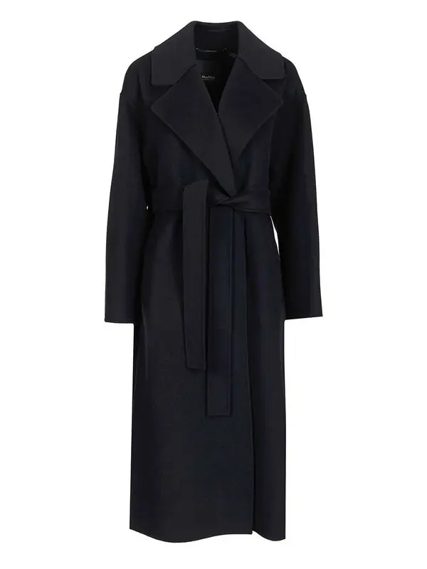 Max Mara Double-breasted Hand-sewn Wool Coat - Blue