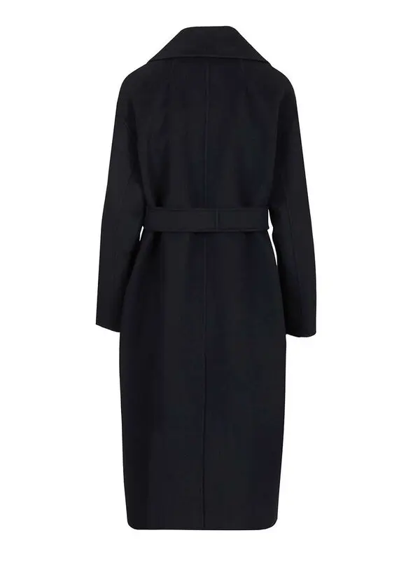Max Mara Double-breasted Hand-sewn Wool Coat - Blue