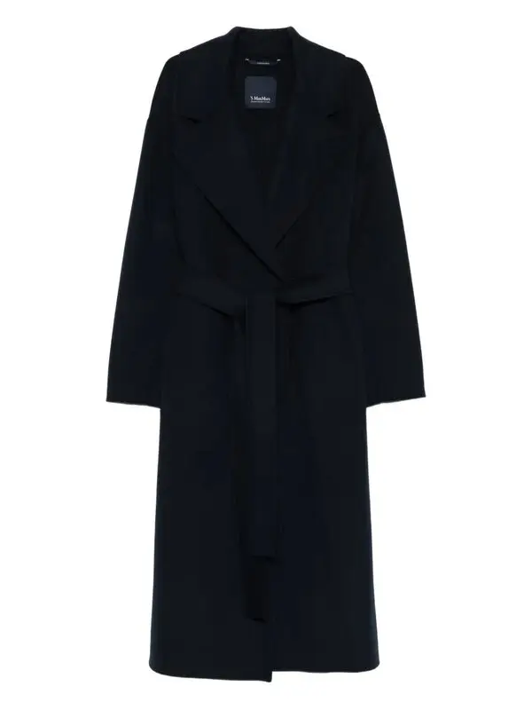 Max Mara Double-breasted Hand-sewn Wool Coat - Blue