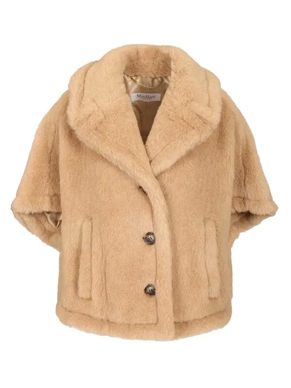 Max Mara Corvino Cape In Alpaca And Cashmere - Cream