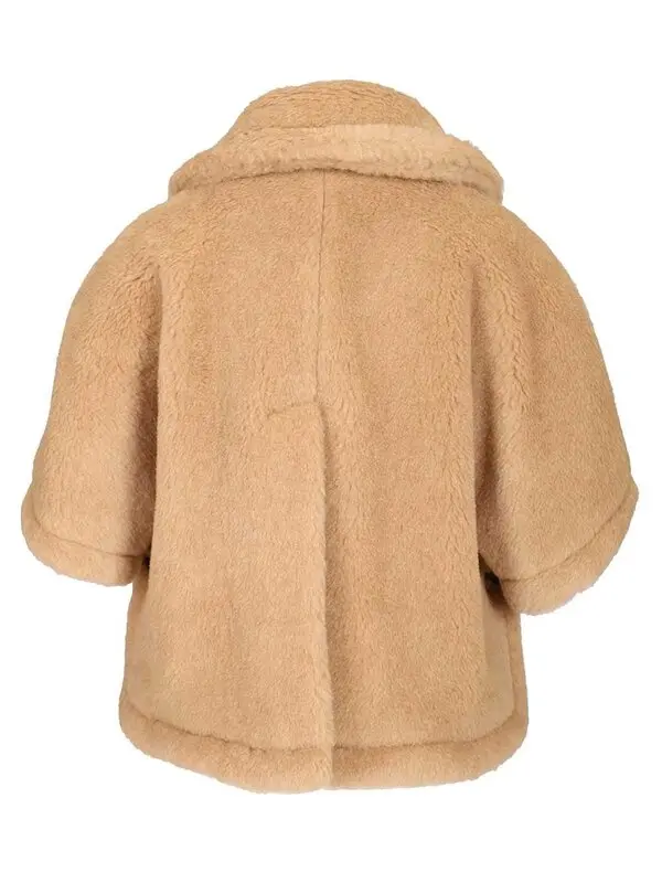 Max Mara Corvino Cape In Alpaca And Cashmere - Cream