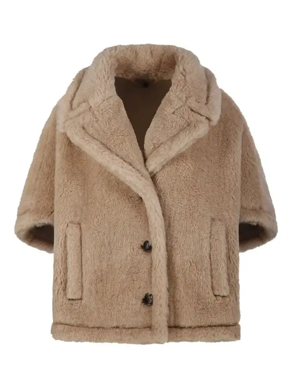 Max Mara Corvino Cape In Alpaca And Cashmere - Cream