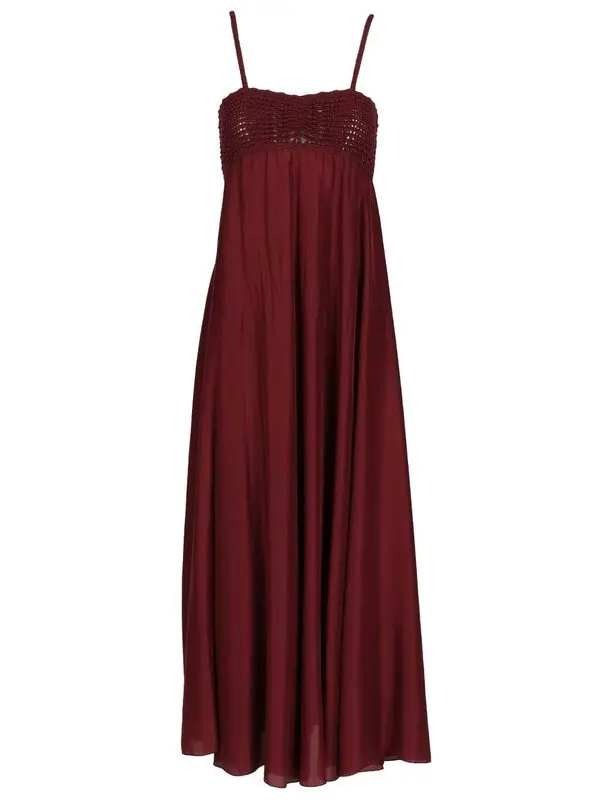 FORTE_FORTE Floor-length Crochet Bodice Dress - Multicolor