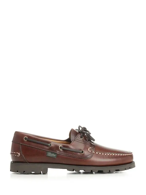 Paraboot Leather Loafers With Lug Sole - Brown