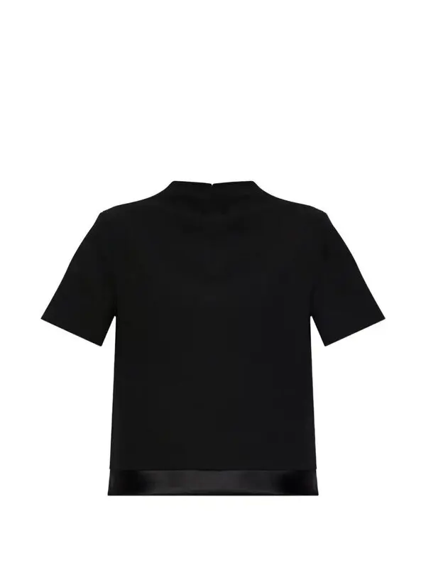 JIL SANDER Wool Top With Satin Trim