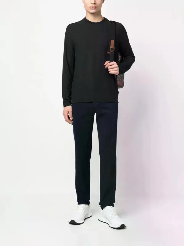 ZANONE Long-sleeved Cotton T-shirt - Black