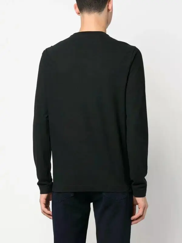 ZANONE Long-sleeved Cotton T-shirt - Black