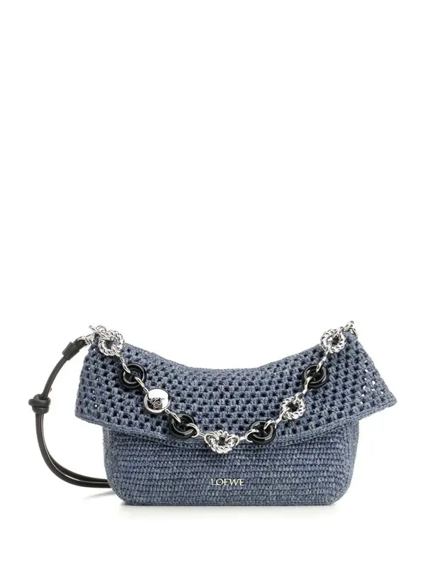 Loewe Ola Medium Raffia Bag - Blue
