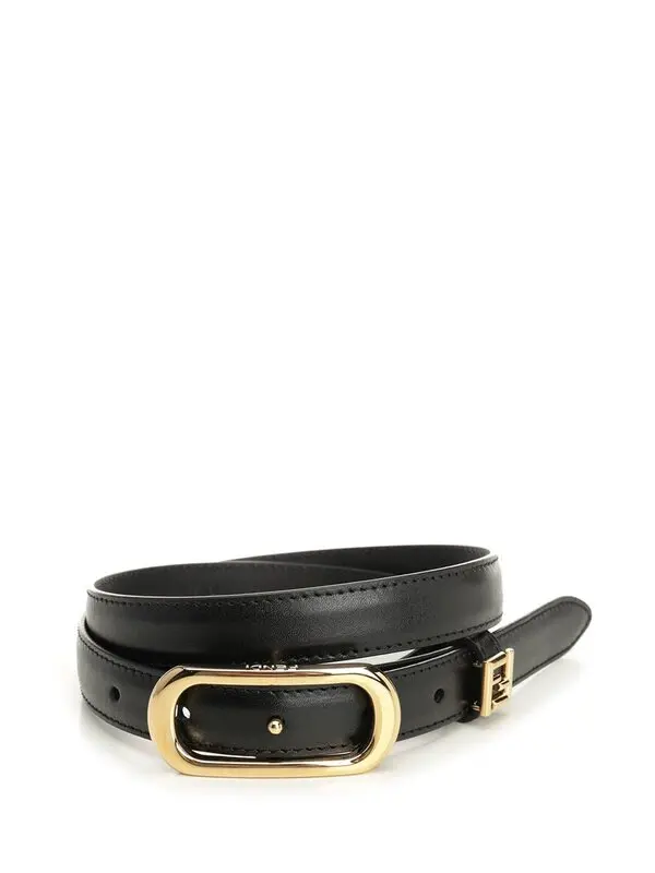 Fendi Ff Leather Belt - Black