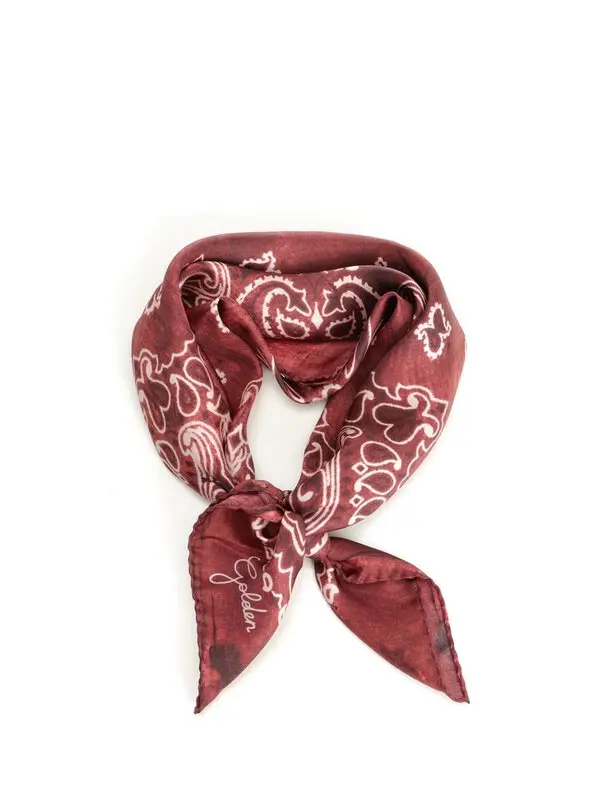 GOLDEN GOOSE Paisley Pattern Silk Bandana - Red