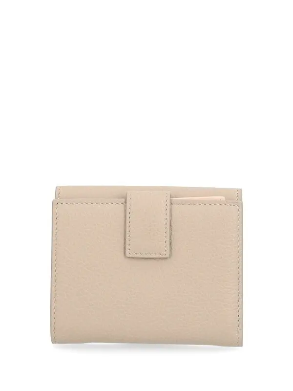 FERRAGAMO Compact Gancini Wallet - Cream