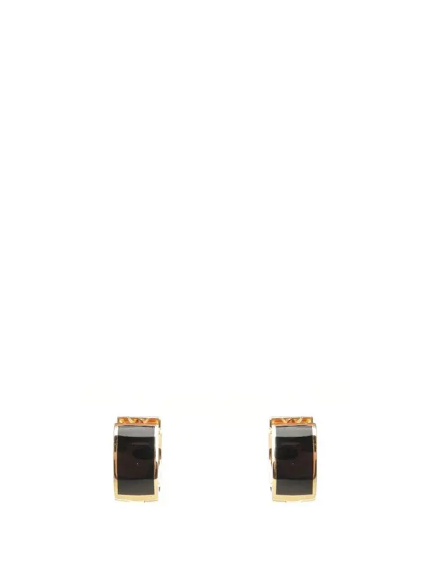 TOTEME Signature Enamel Hoop Earrings - Black
