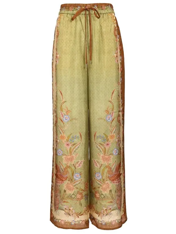 Zimmermann Indra Printed Silk Trousers - Multicolor