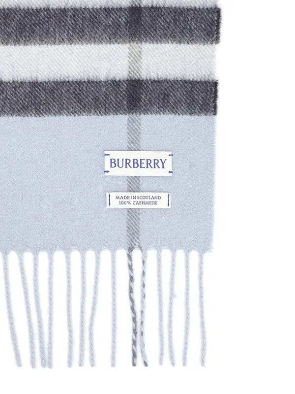 Burberry Cashmere Check Scarf - Blue