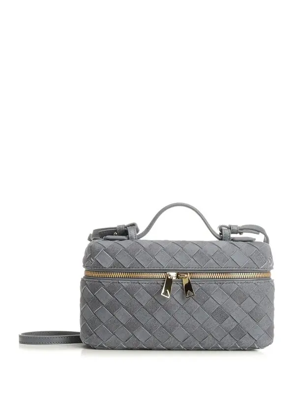 Bottega Veneta Vanity Case Bang Bang Woven Lamb Skin - Blue