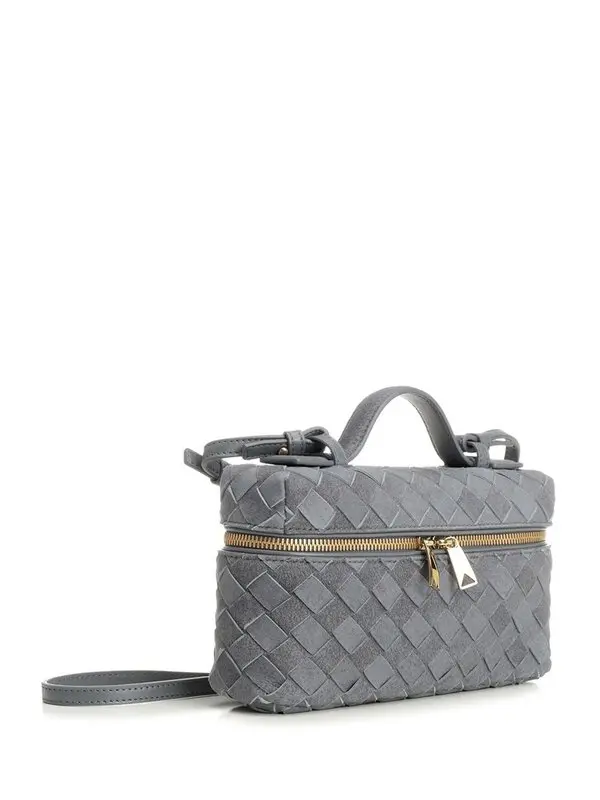 Bottega Veneta Vanity Case Bang Bang Woven Lamb Skin - Blue