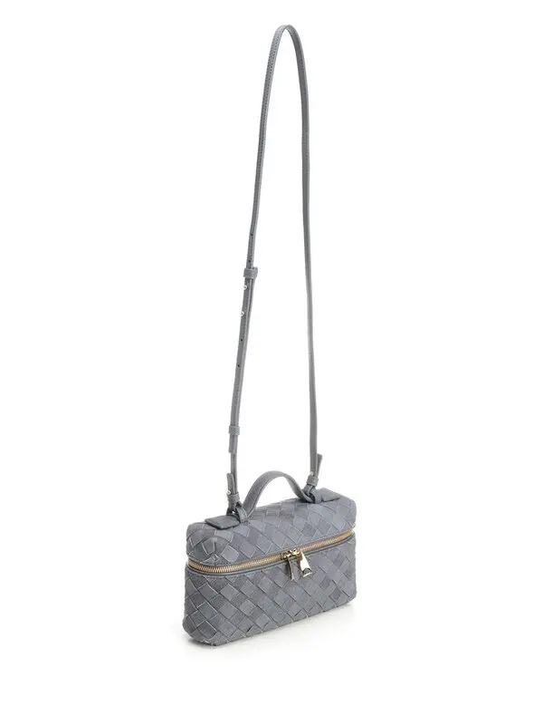 Bottega Veneta Vanity Case Bang Bang Woven Lamb Skin - Blue