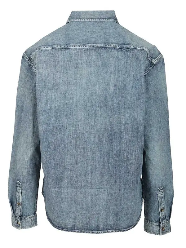 Saint Laurent Cassandre Denim Shirt - Blue