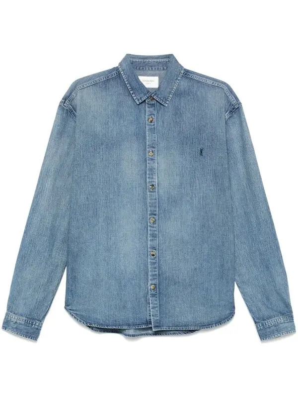 Saint Laurent Cassandre Denim Shirt - Blue