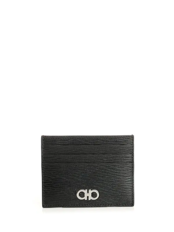 FERRAGAMO Gancini Credit Card Holder - Black