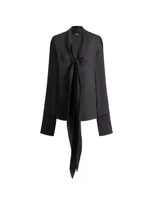 Balmain Silk Shirt With Tie Collar
