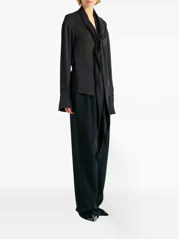 Balmain Silk Shirt With Tie Collar