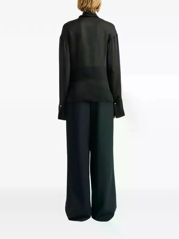 Balmain Silk Shirt With Tie Collar