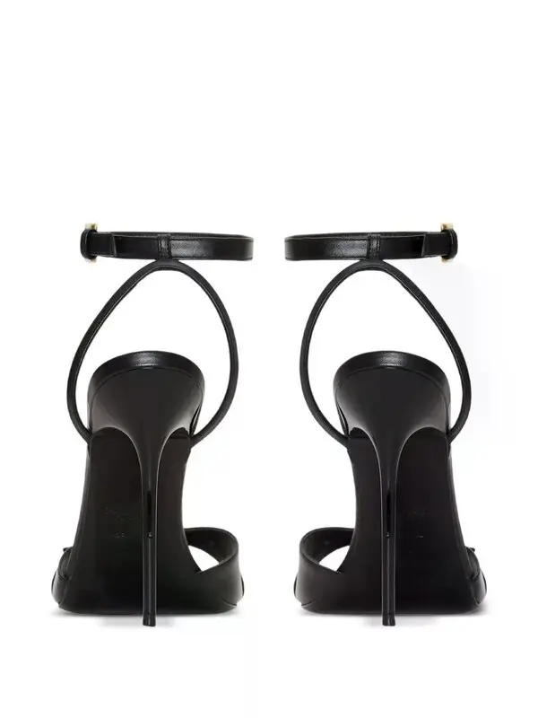 Balmain Anthem Smooth Leather Sandals With Gold-tone Buckle