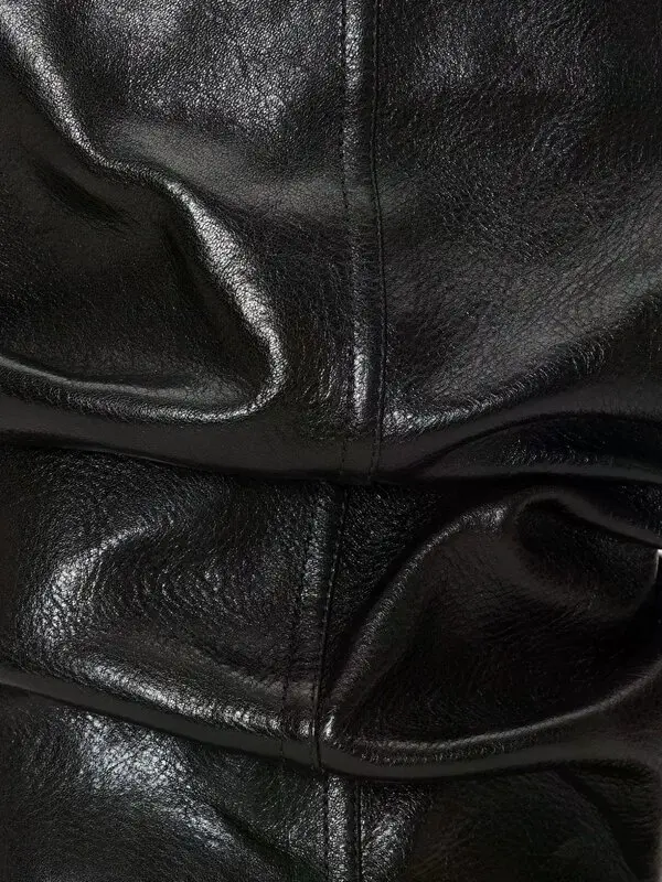 Balmain No Wedge Textured Leather Ankle Boots