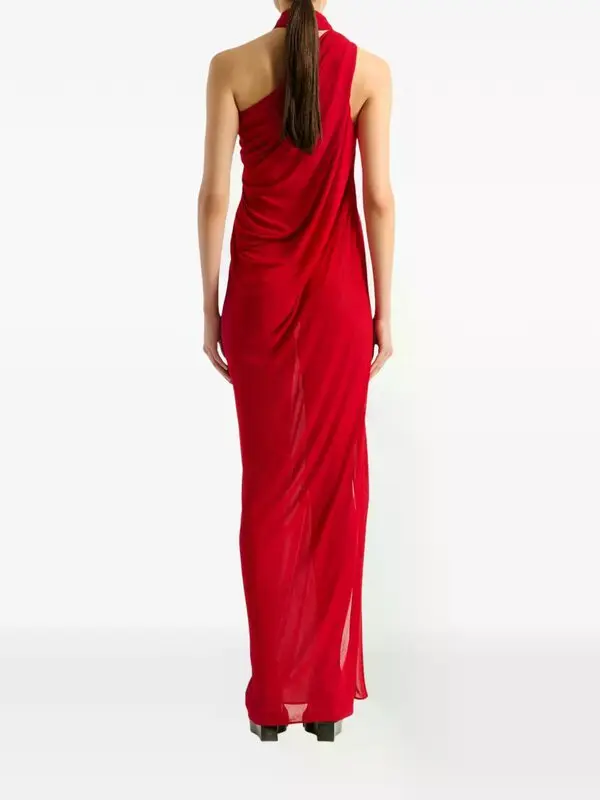 Balmain Long Draped Jersey Dress