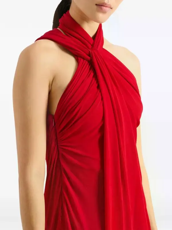Balmain Long Draped Jersey Dress
