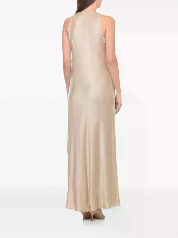 Antonelli Firenze Cowl Neck Sleeveless Maxi Dress - Neutrals
